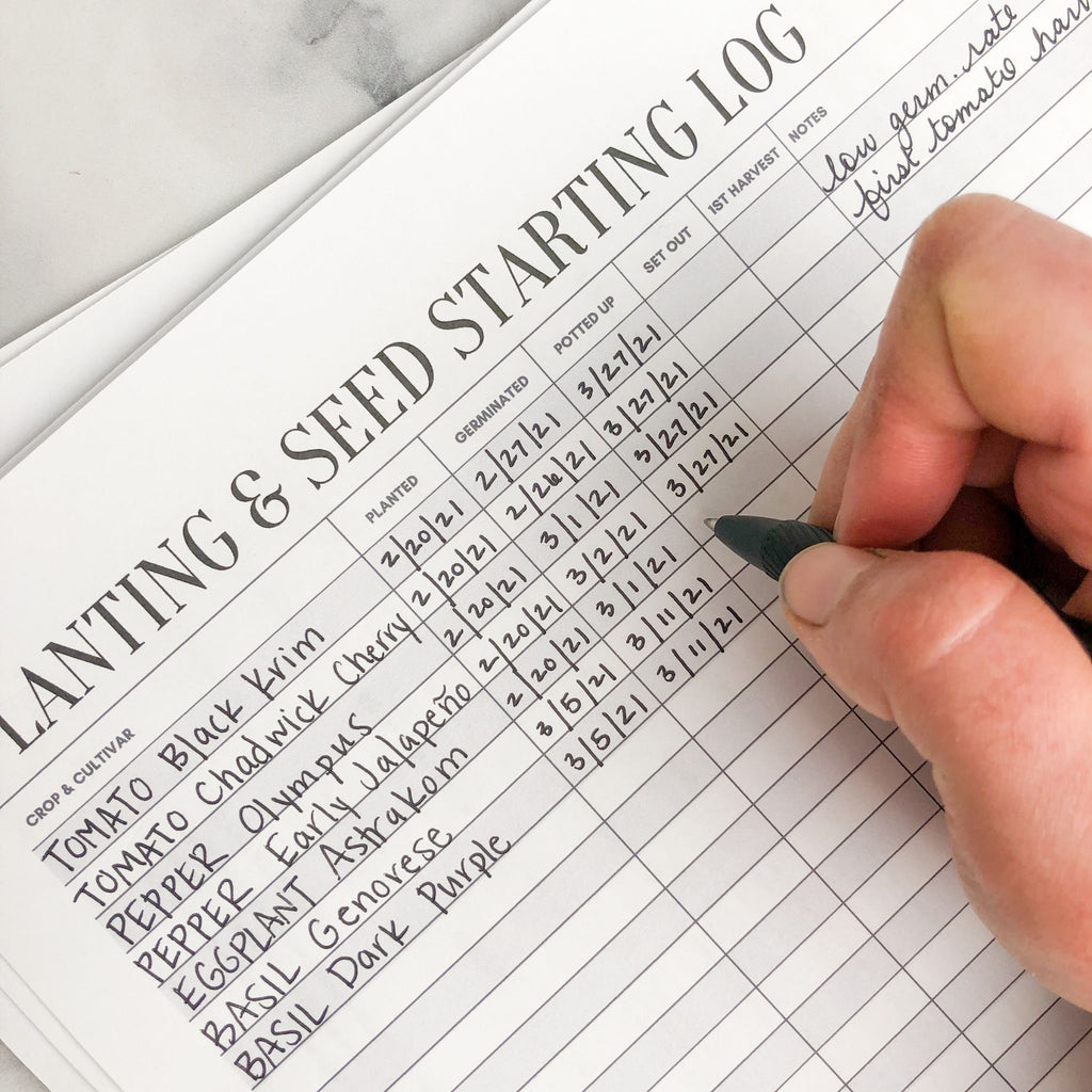 Seed Starting Printable Pack—Garden Journal Pages – Growfully